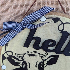 Welcome Heifers Cow Greeting 10 Inch Wooden Circle Door Hanger - Etsy