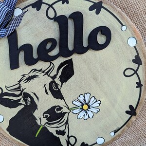 Welcome Heifers Cow Greeting 10 Inch Wooden Circle Door Hanger - Etsy