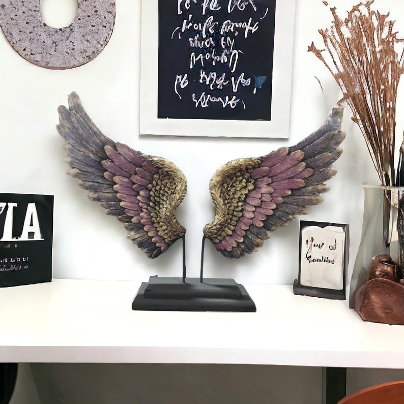 Large Angel Wings Statue for Table Shelf Decor Housewarming Gift - Etsy