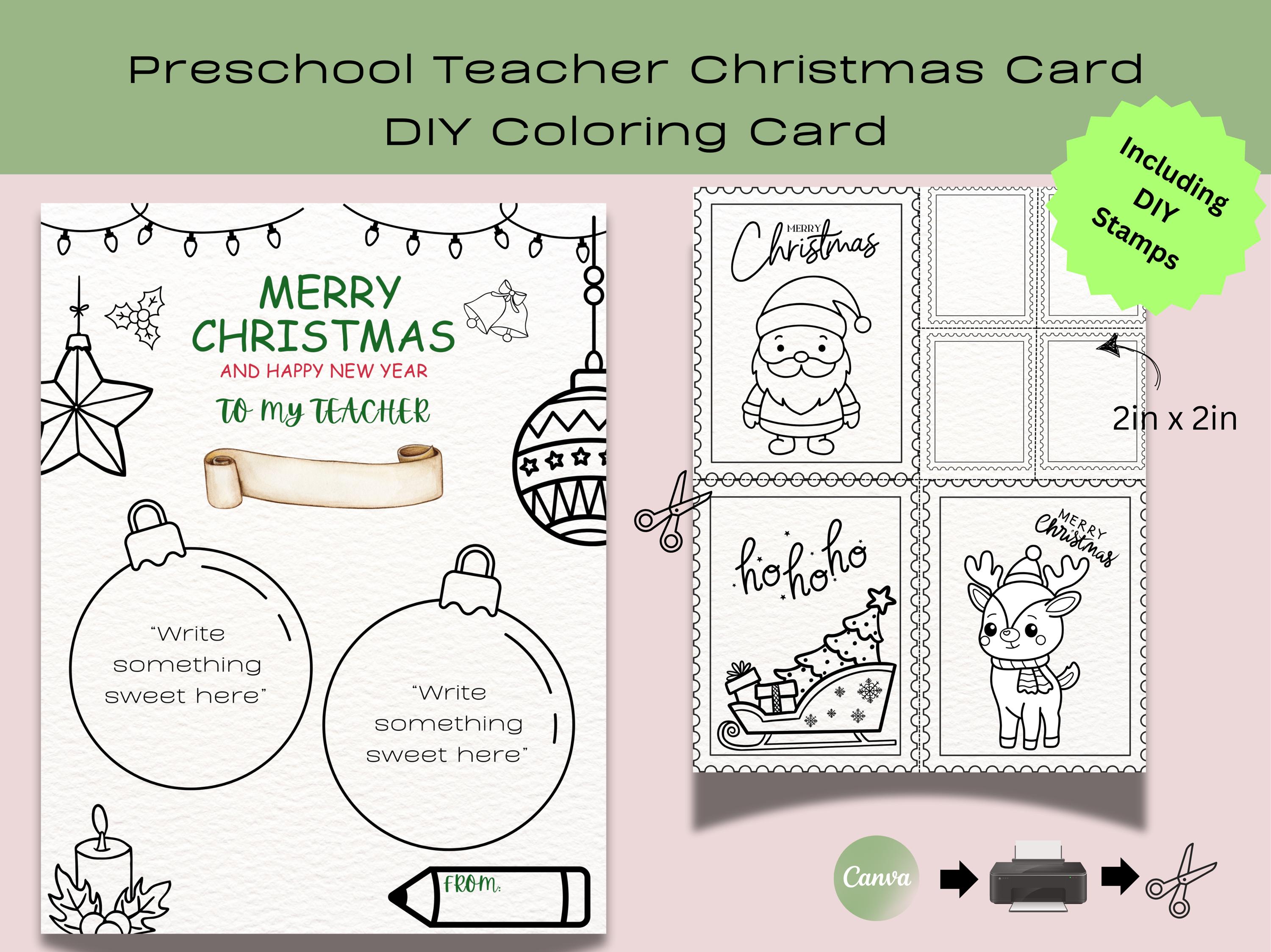Preschool Editable Diy Christmas Holiday Card for Teachers | Christmas ...