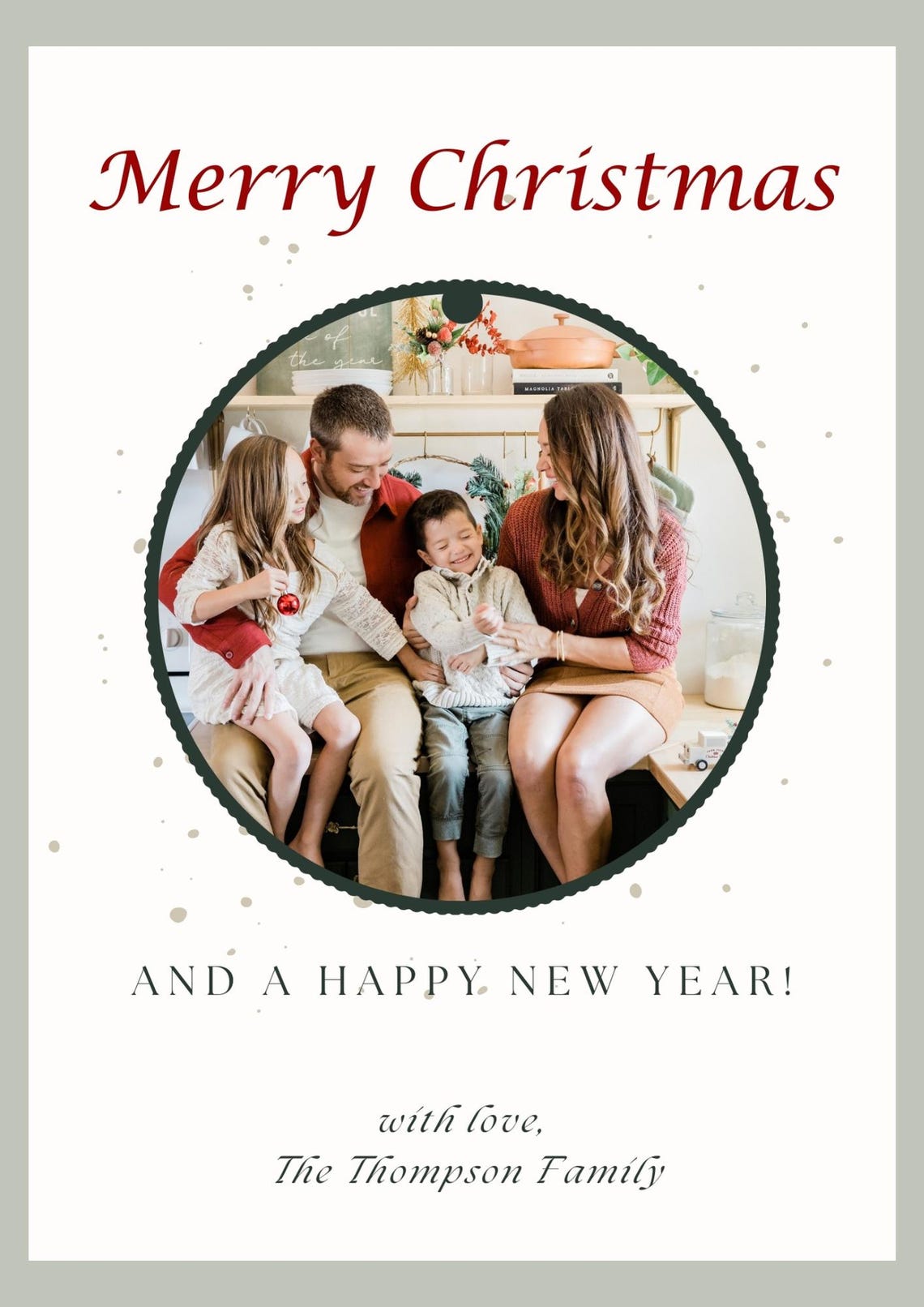 Christmas Card Template With Highlight Photo Collage, Printable Holiday ...