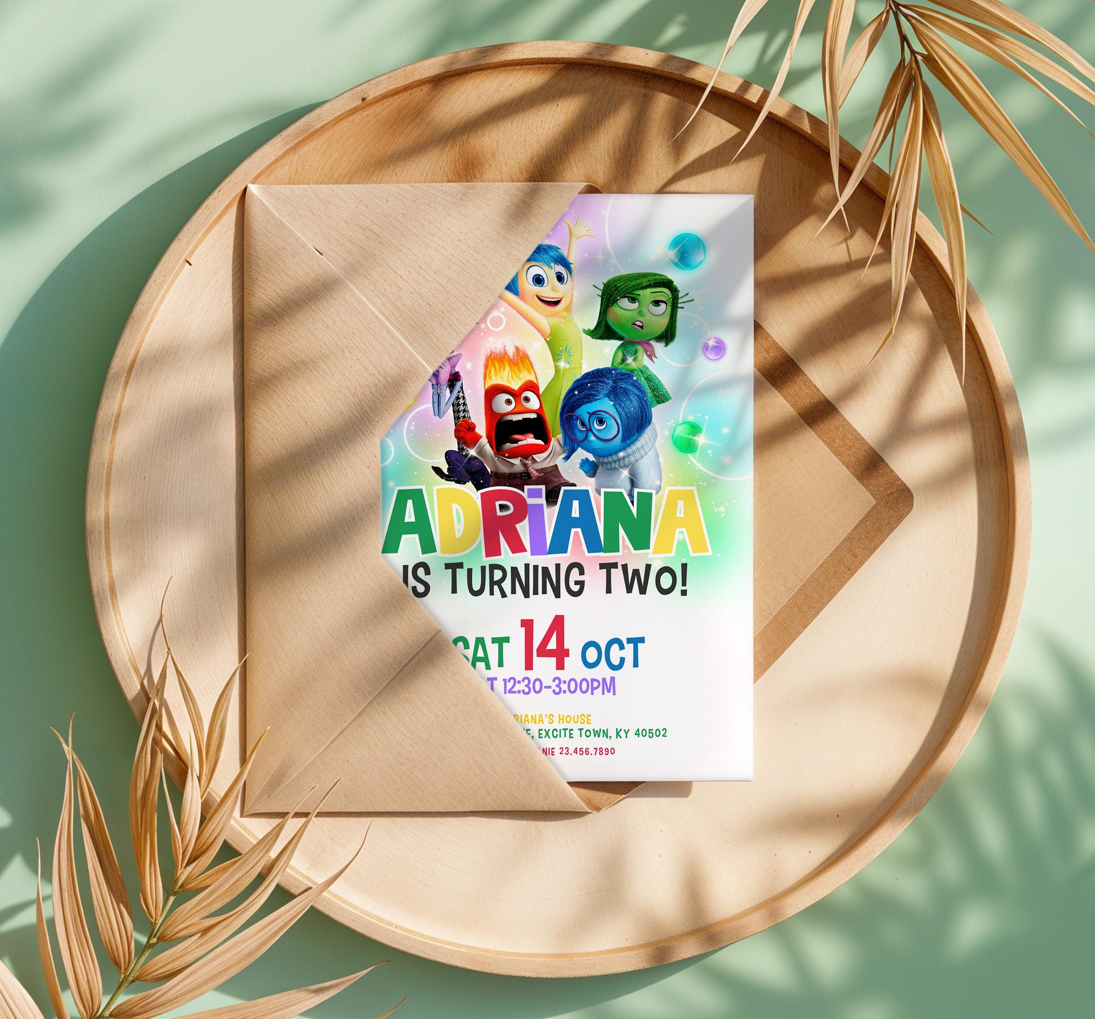 Inside Out 2 Birthday Invitation, Insideout Printable Invitation, Movie ...