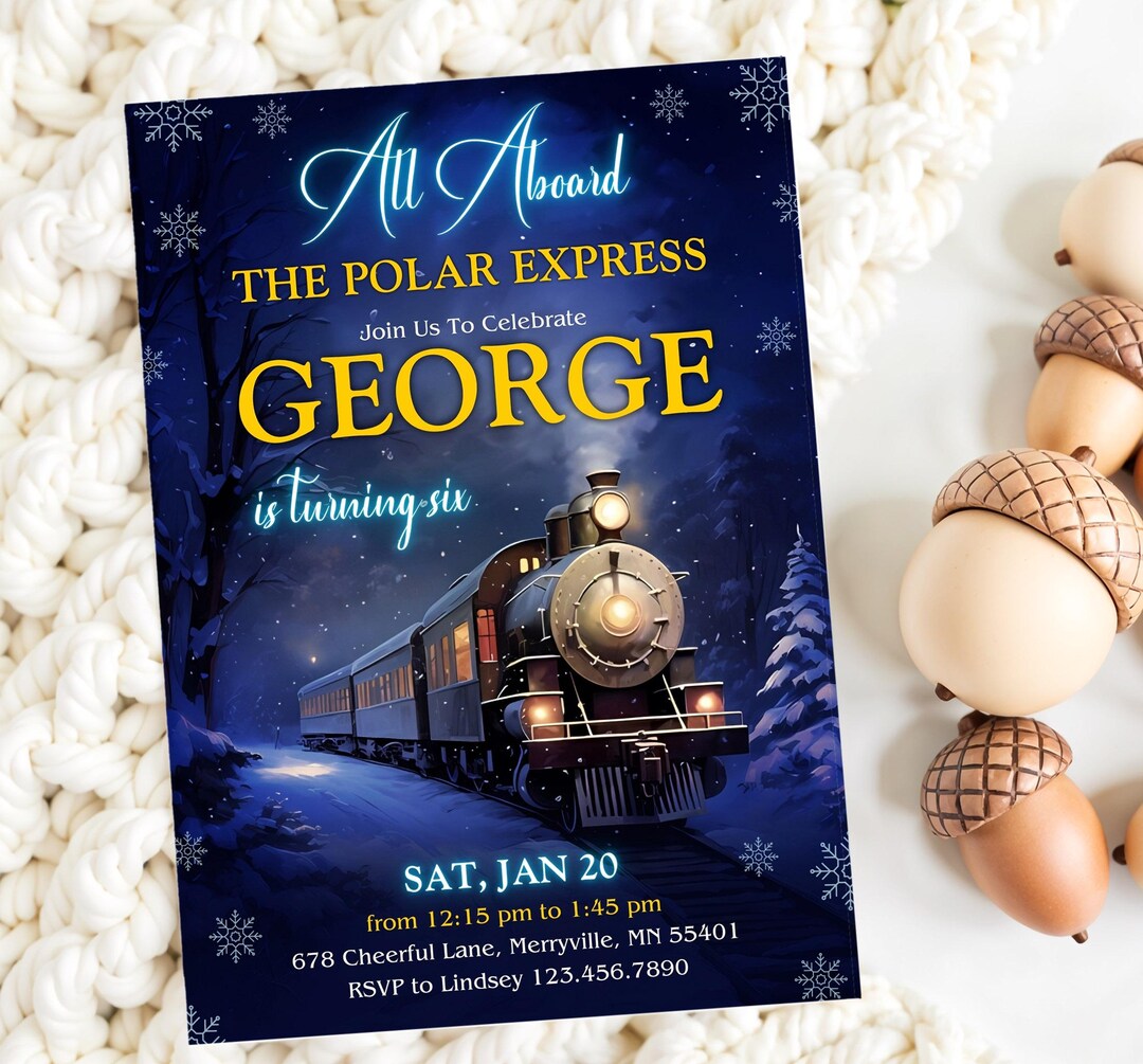 Printable Santa Train Editable Invitation, Polar Express Train Ride ...
