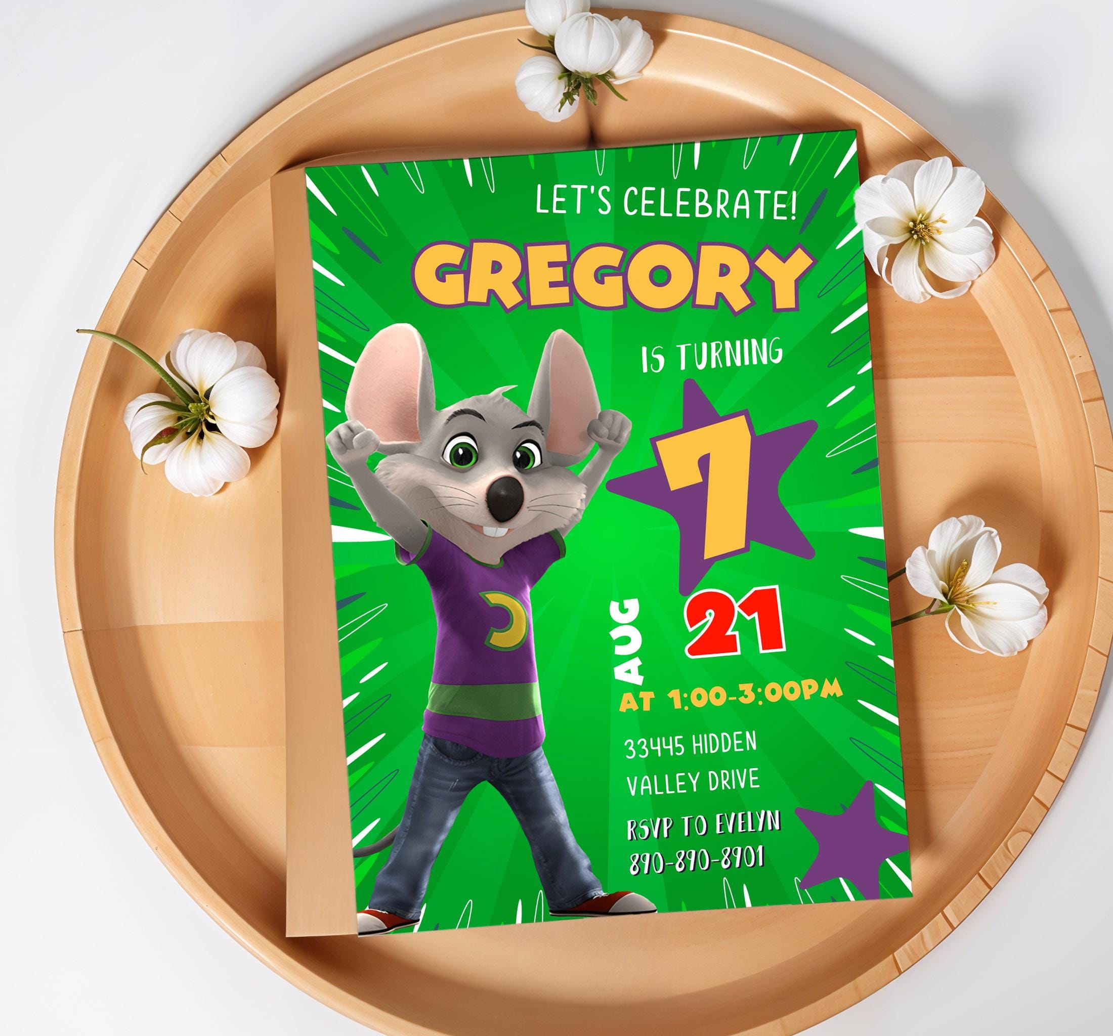 Chuck-e-cheese Editable Invitation, Printable Birthday Invite, Mouse ...