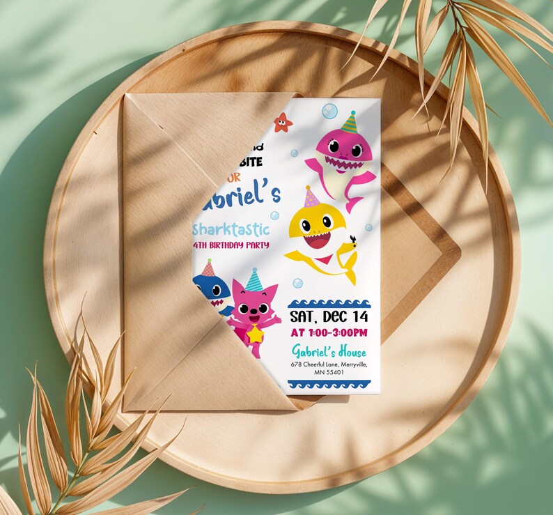 Editable Printable Baby Shark Birthday Invitation, Boy Girl Birthday ...