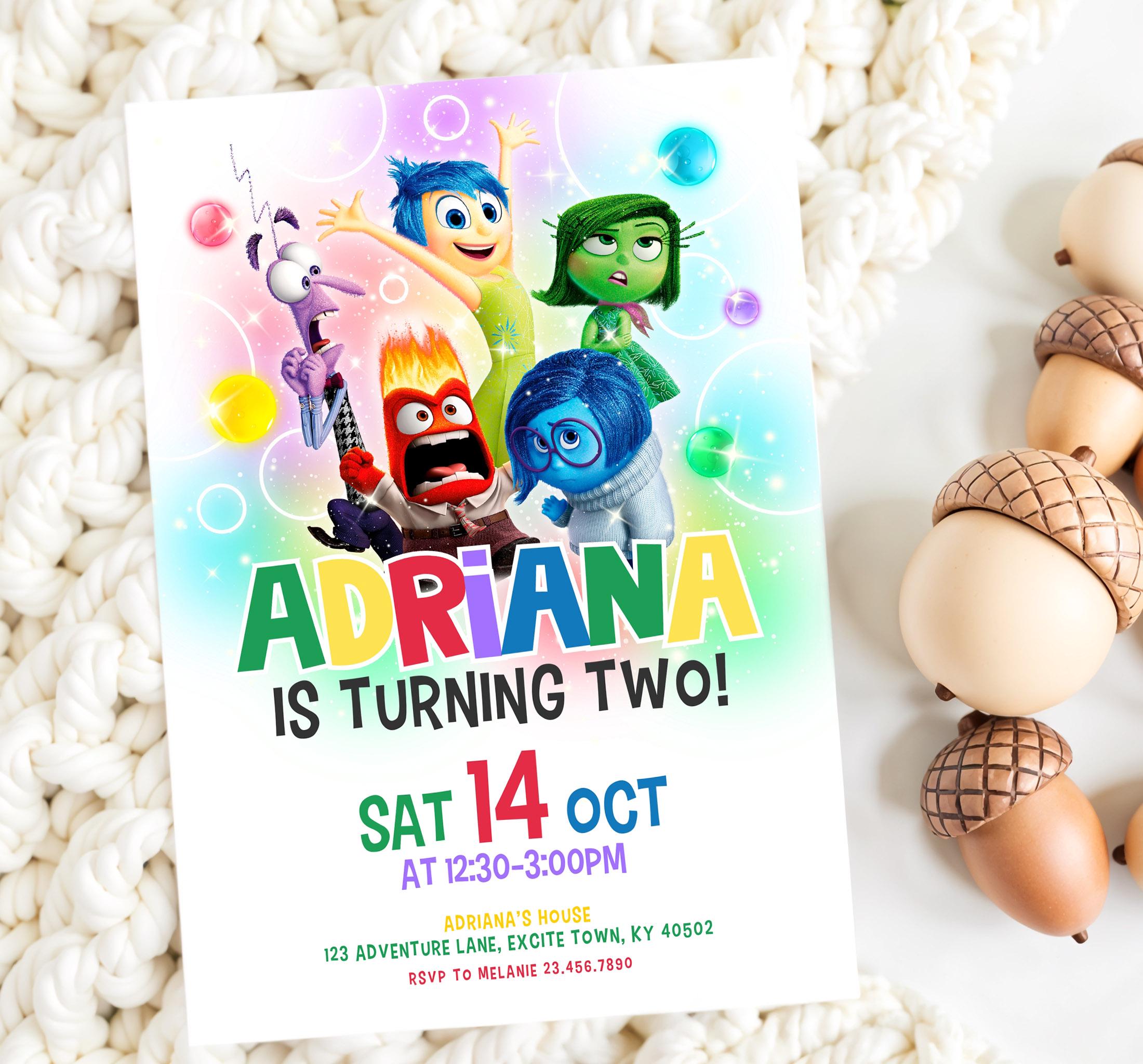 Inside Out 2 Birthday Invitation, Insideout Printable Invitation, Movie ...