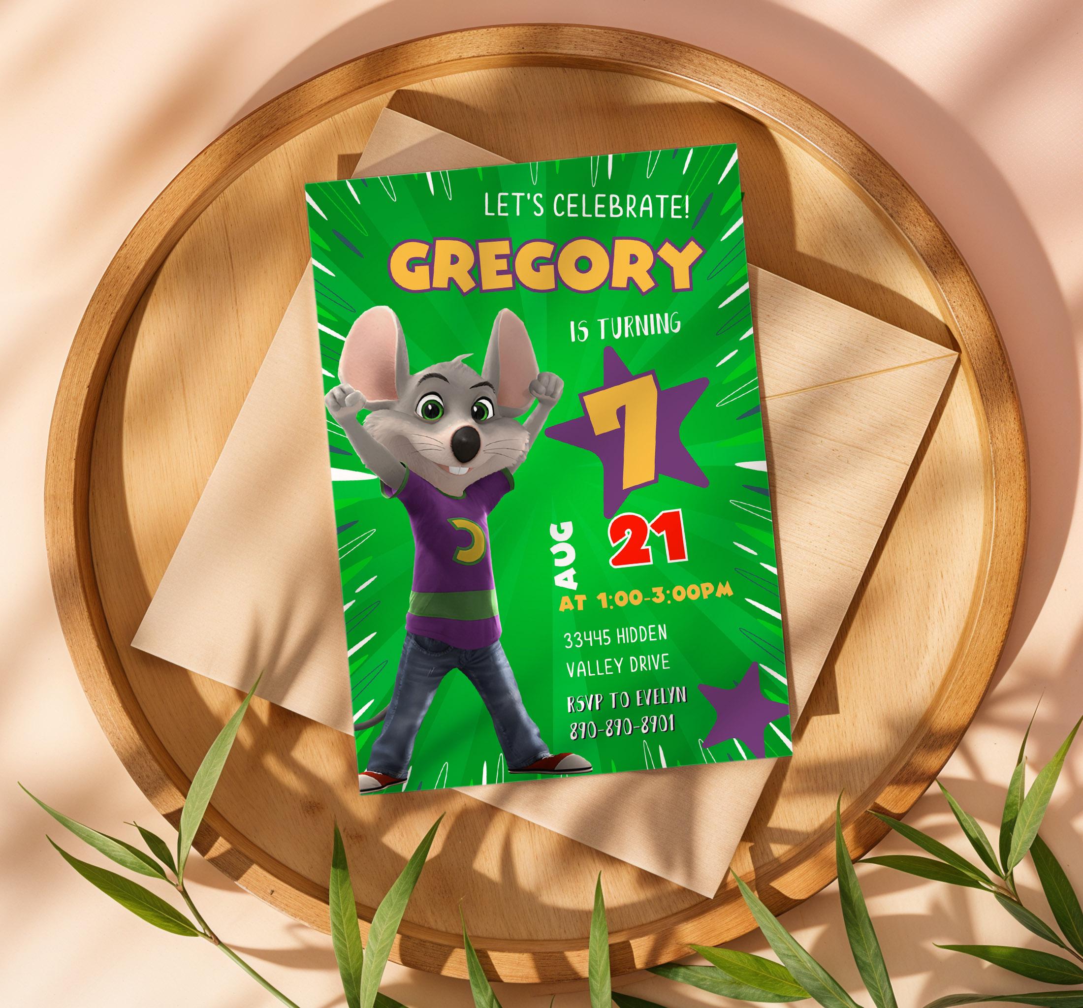 Chuck-e-cheese Editable Invitation, Printable Birthday Invite, Mouse ...