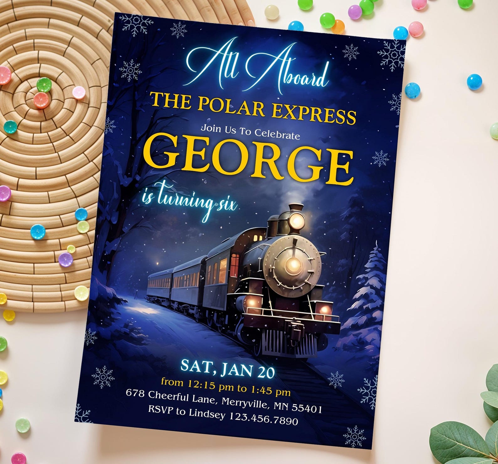 Printable Santa Train Editable Invitation, Polar Express Train Ride ...