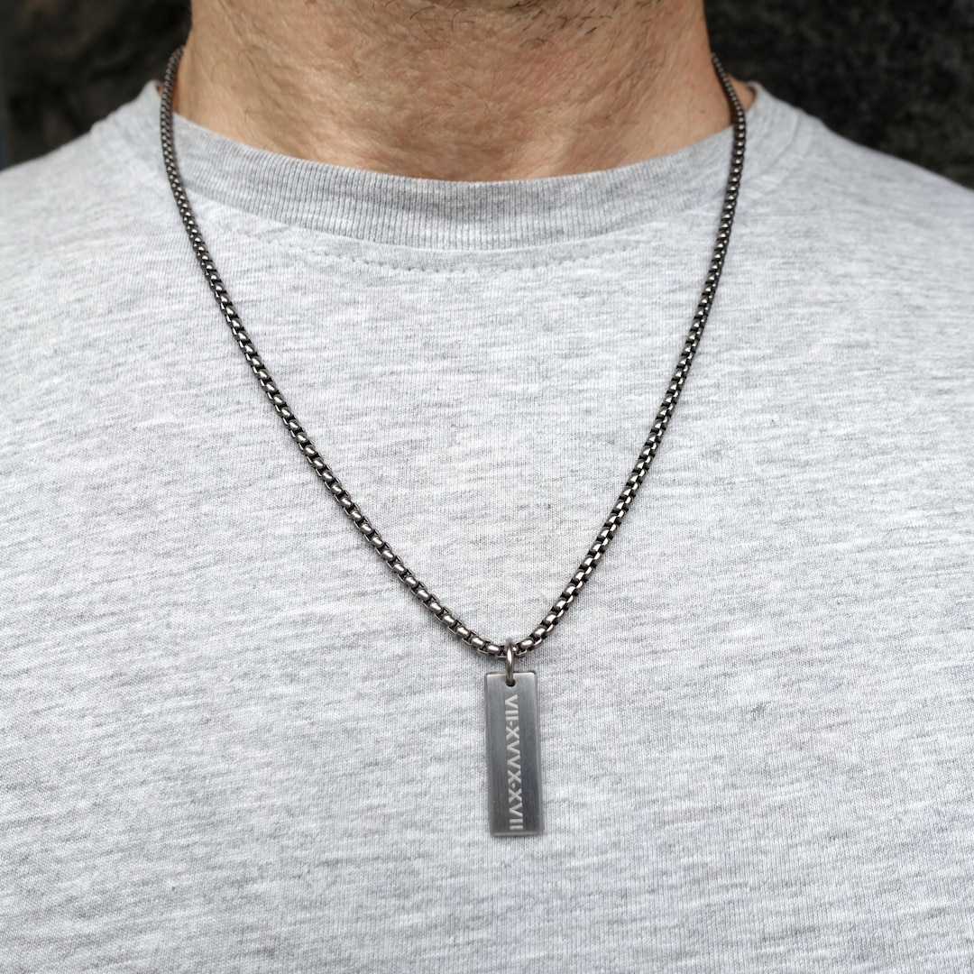 Personalized TITAN Necklace, TITAN Necklace With Engraved Pendant, 100% ...