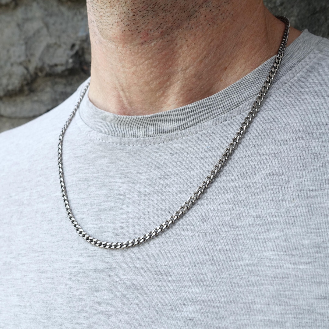 TITAN Necklace 4,0 Mm, Armored Chain, 100% Pure TITANIUM, for Sensitive ...