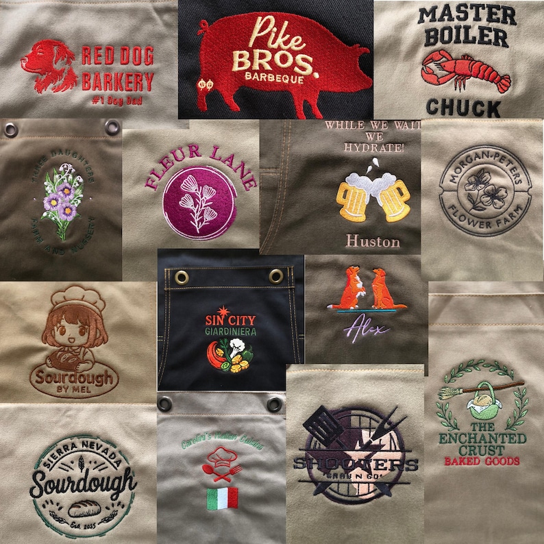 Custom Logo Canvas Apron - Professional Embroidered Workwear for ...