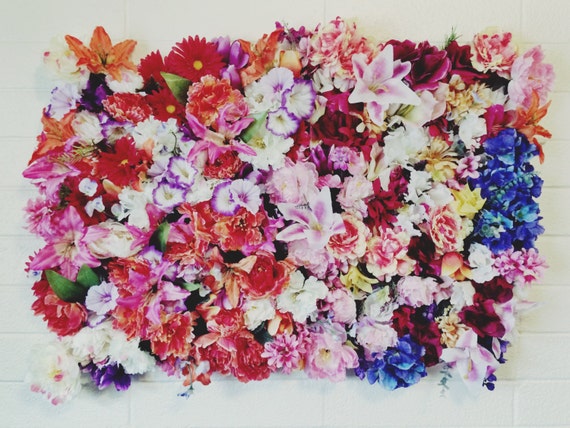 Items similar to CUSTOM MADE Flower Wall--Your dimensions, flowers, and ...
