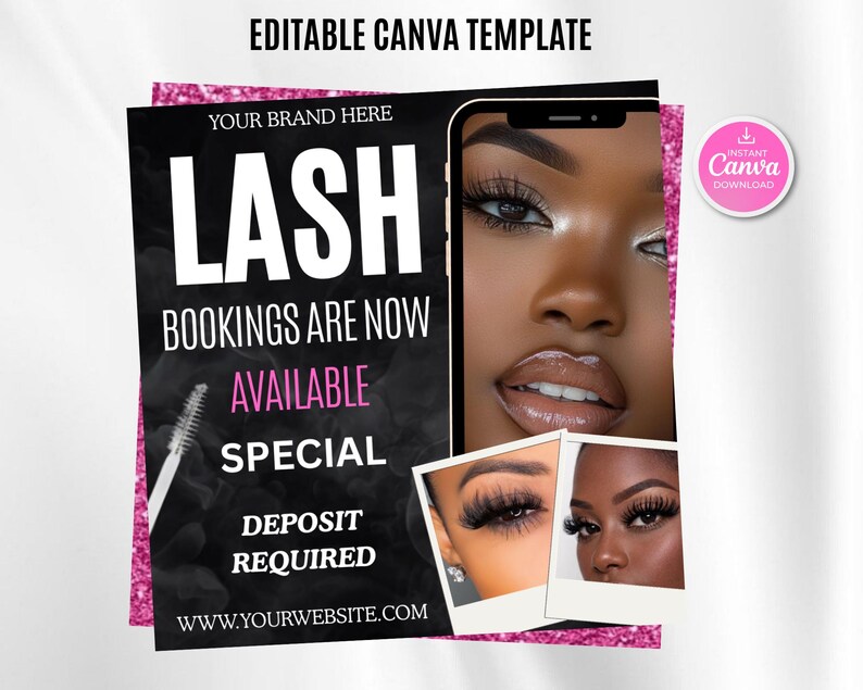 Lash Appointment Flyer: Lash Tech Booking Template (canva Editable) - Etsy
