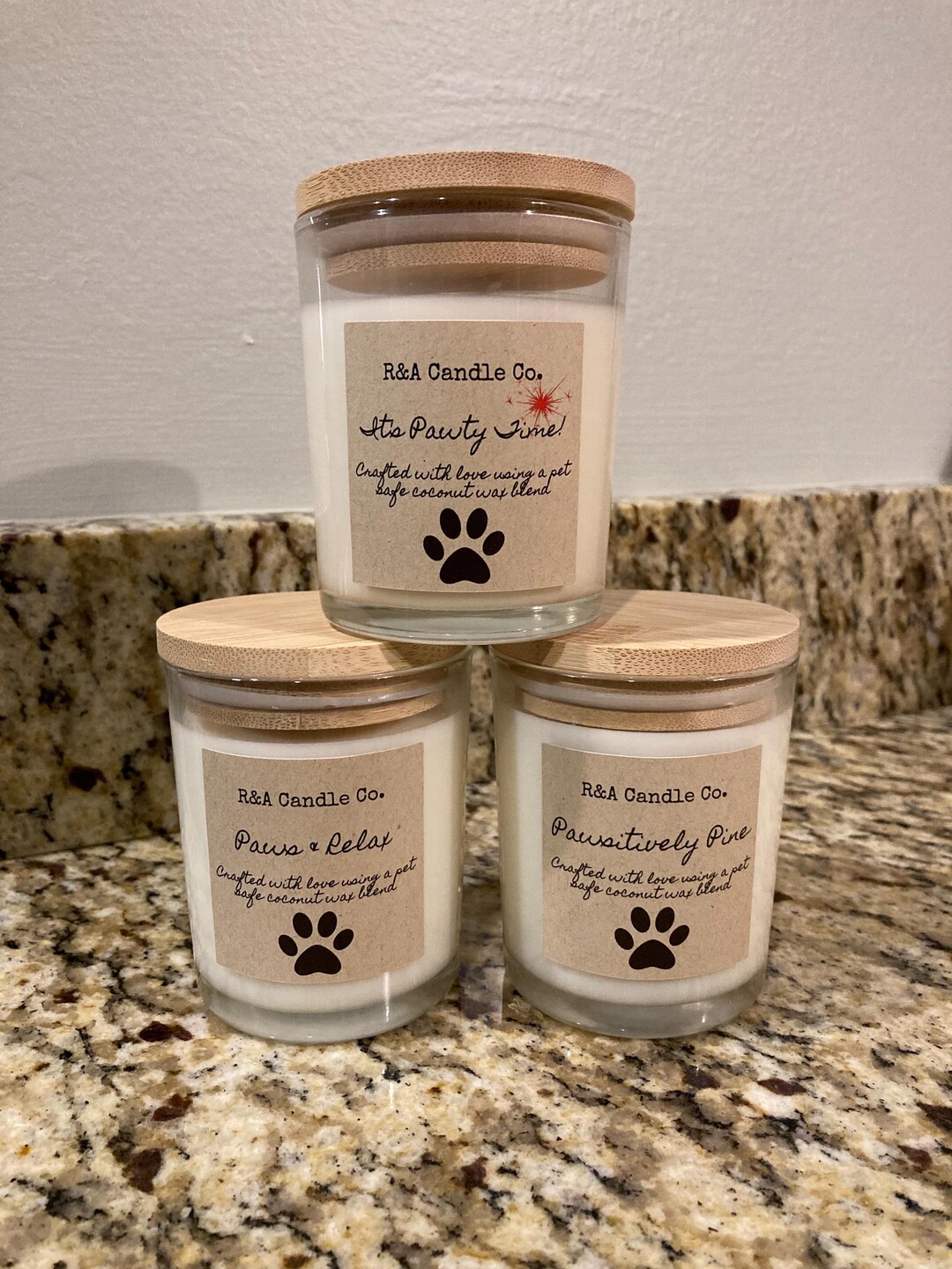 Trio of All-natural Pet Safe Candles With Wooden Tops. - Etsy