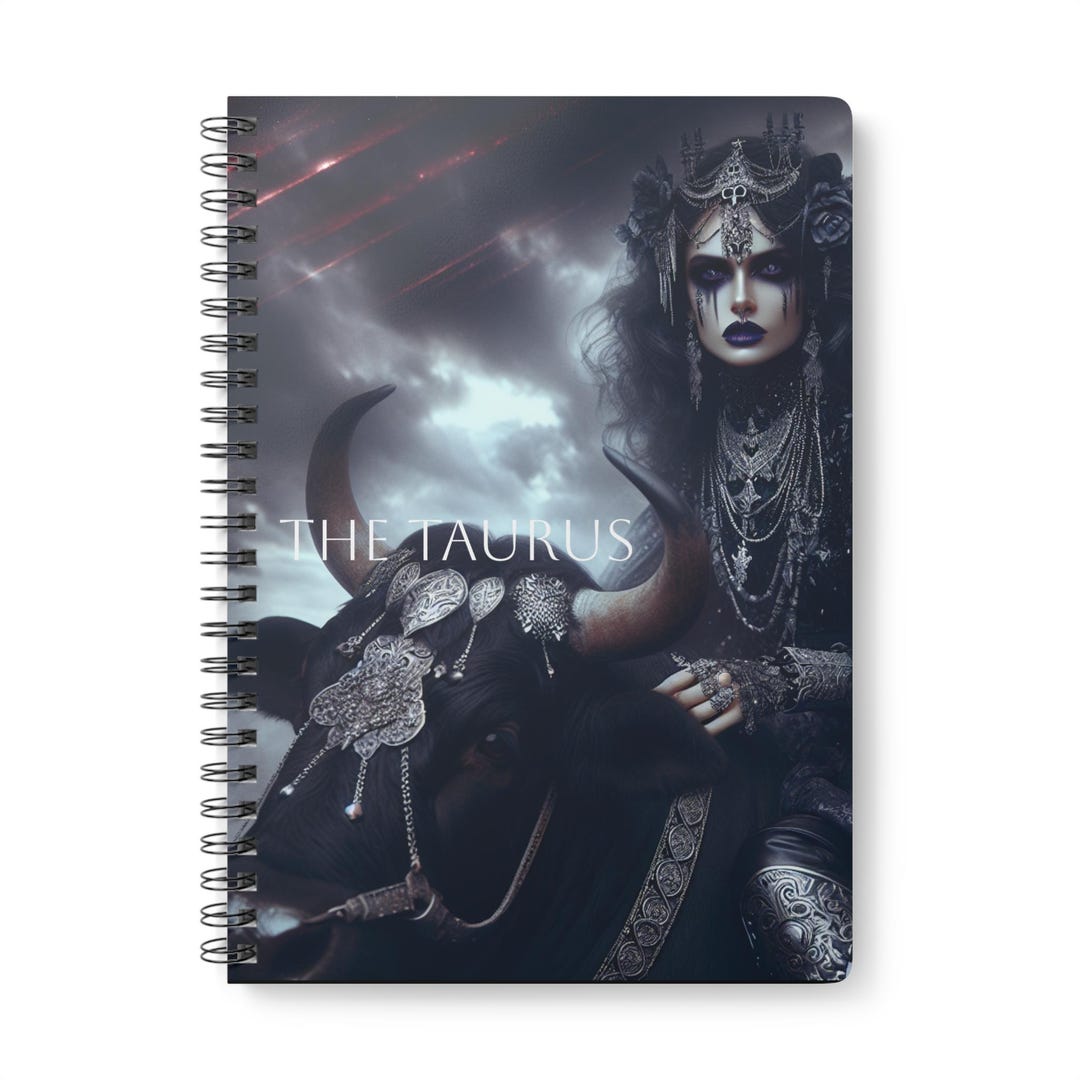Taurus Wirobound Notebook, Mystical Bull Design for Astrology Lovers ...