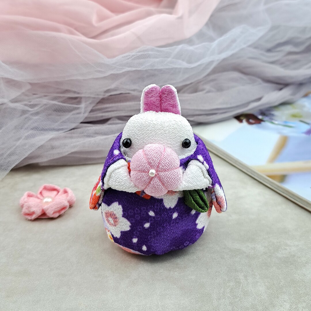 Japanese Rabbit, Kimono Fabric Art, Fabric Doll, Gift Rab-large-b - Etsy