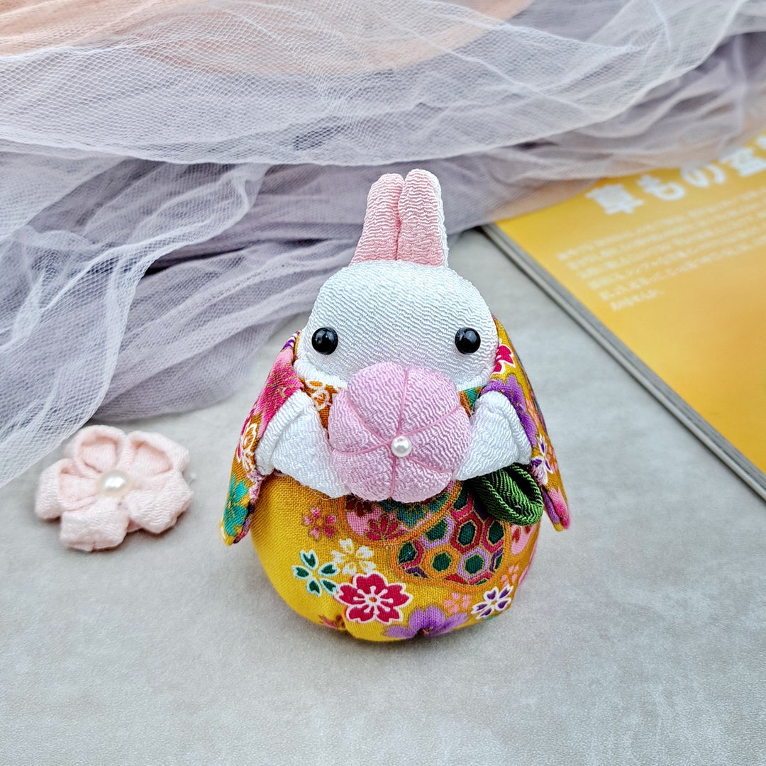 Japanese Rabbit, Kimono Fabric Art, Fabric Doll, Gift Rab-large-e - Etsy