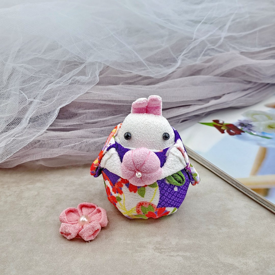 Japanese Rabbit, Kimono Fabric Art, Fabric Doll, Gift Rab-large-a - Etsy