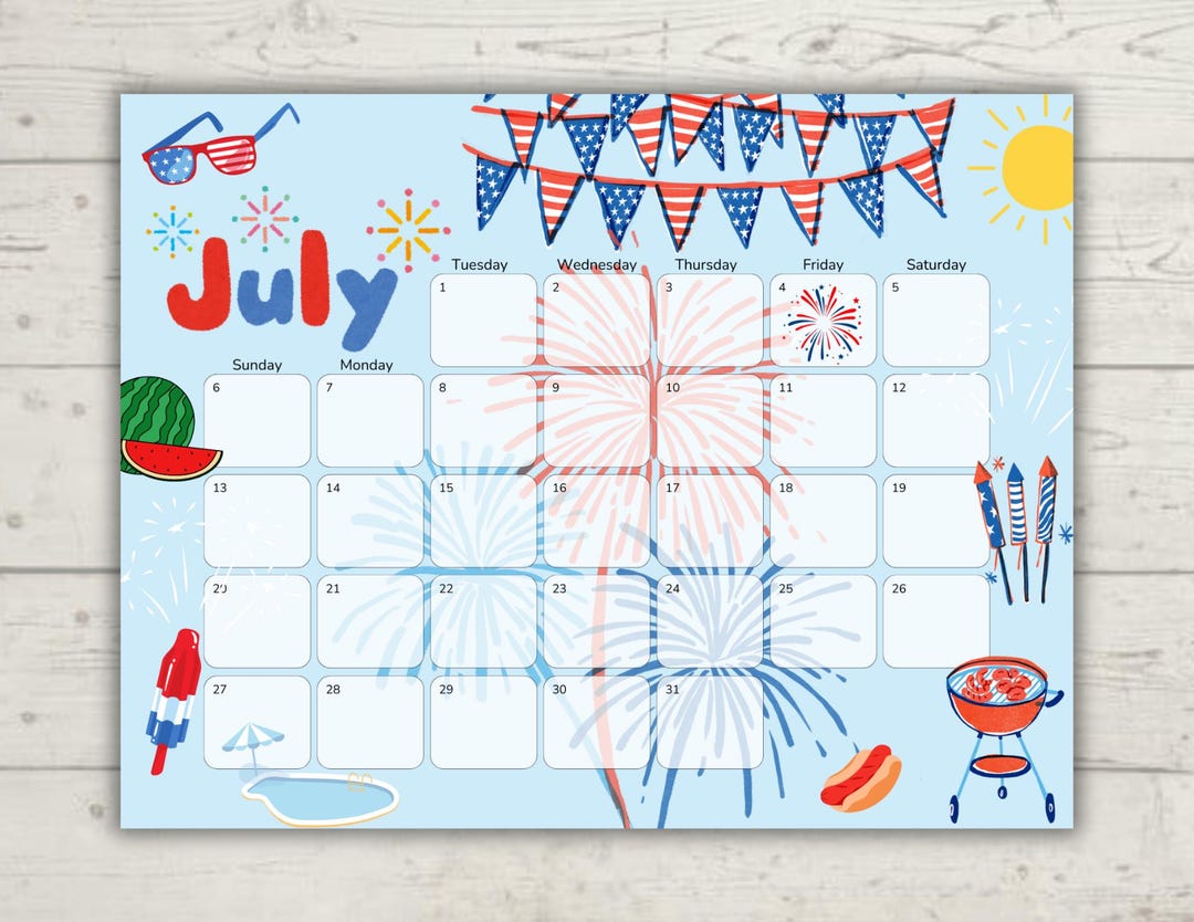 July 2025 Printable Calendar, Toddler/kid Calendar, Editable Calendar ...
