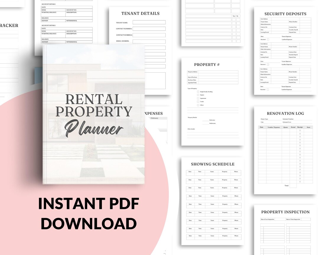 Rental Property Planner | PDF | A4 | Printable Planner - Etsy