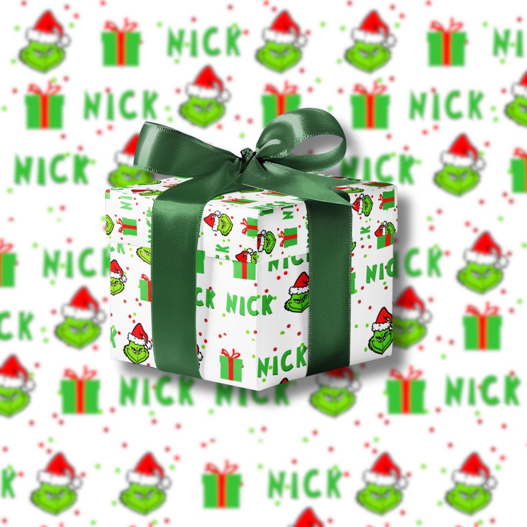 Custom Grinch Wrapping Paper Christmas Gift Wrapper Idea Personalized ...