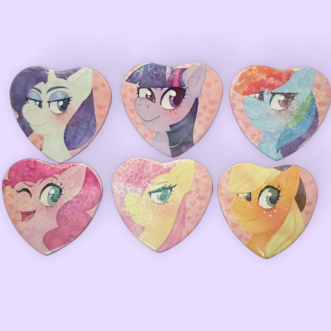 MLP Heart 3 Buttons - Etsy