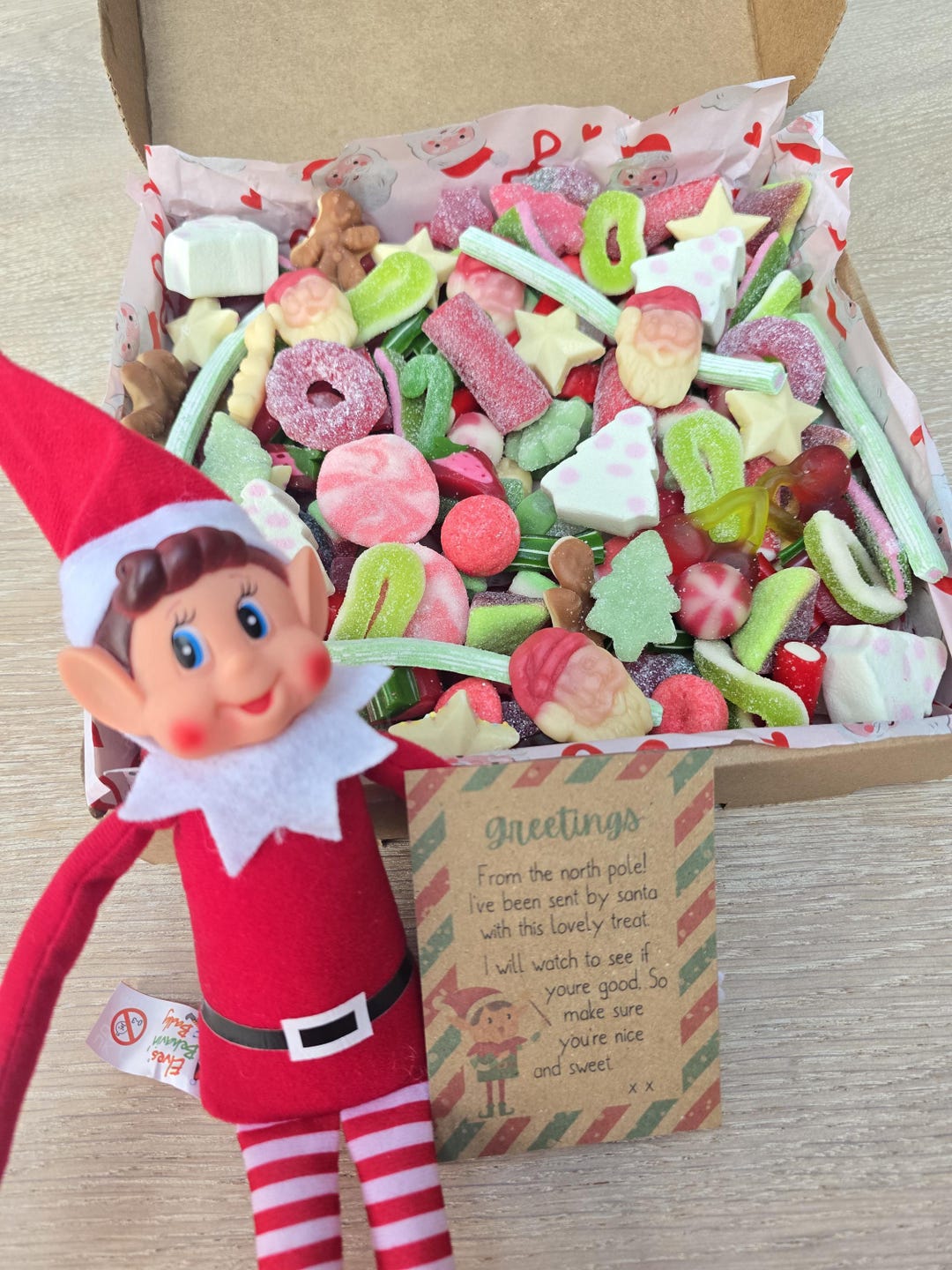 Elf Arrival Christmas Sweets Box | North Pole Approved - Etsy UK