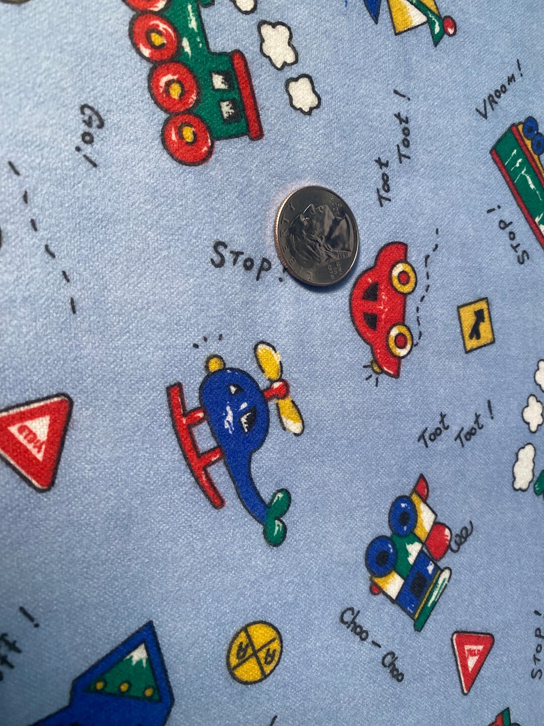 Softly Trucks Flannel Fabric Yard Marcus Brothers 2003 Retired We Have ...