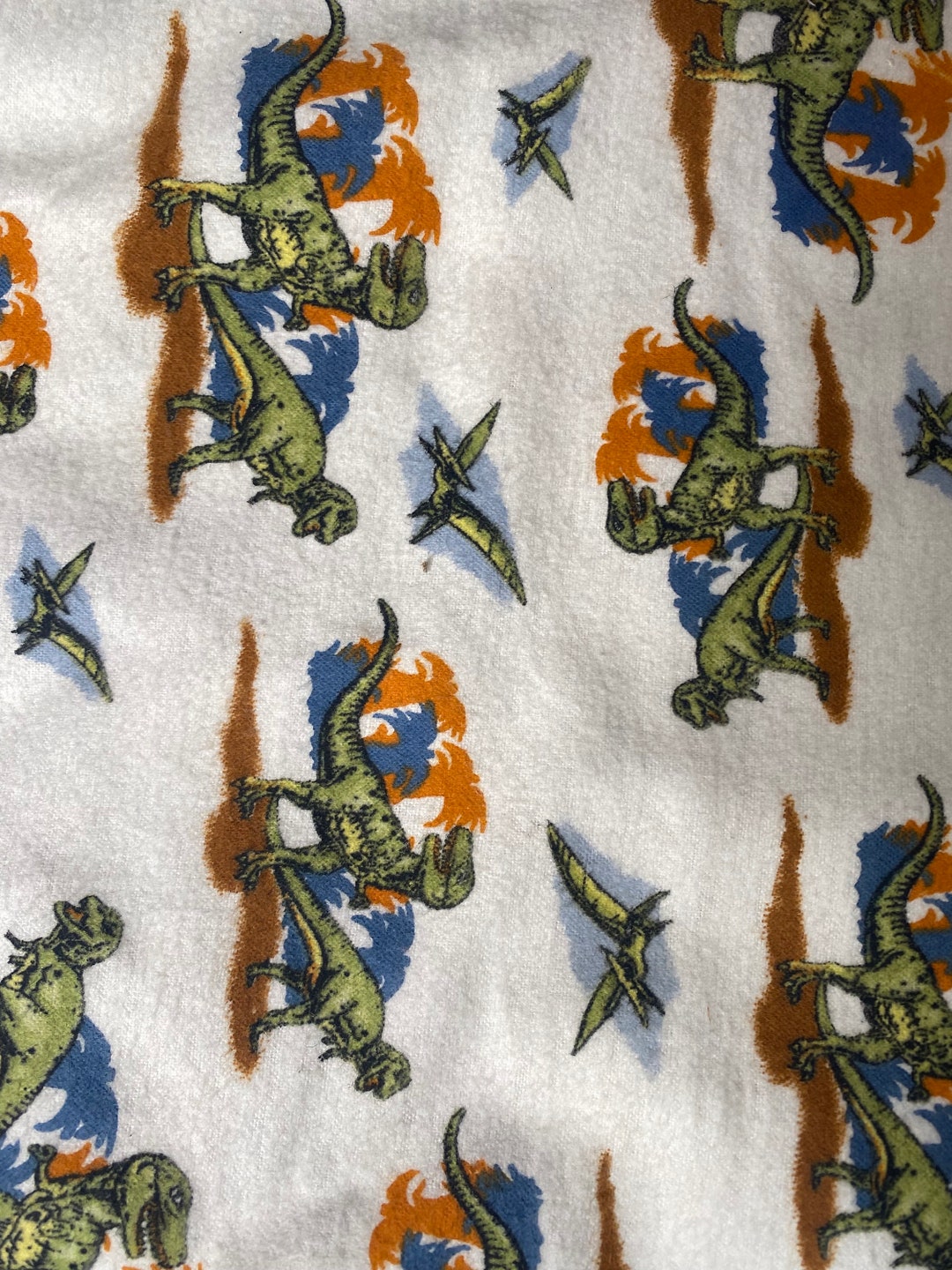 T Rex Dinosaur Flannel Fabric Yard Cubby Bear Prints by Baum Textiles ...