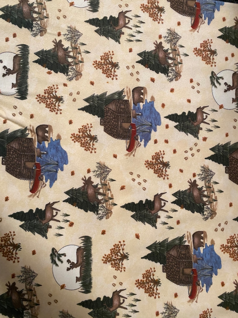 Pinewood Lake Scenes by Sue Marsh Flannel Fabric Yard Marcus Brothers ...