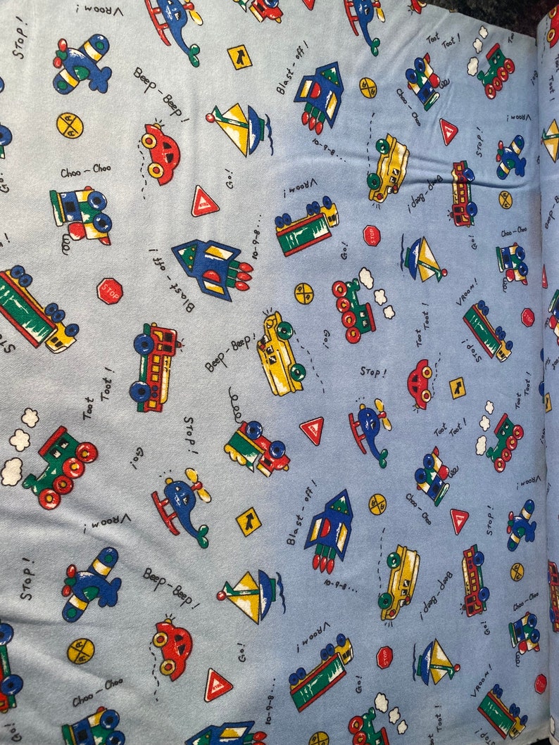 Softly Trucks Flannel Fabric Yard Marcus Brothers 2003 Retired We Have ...