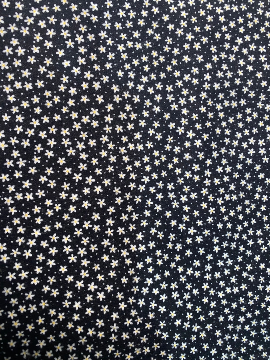 Lady Bug Hug Black Background Flannel Fabric With Daisy Yard Northcott ...