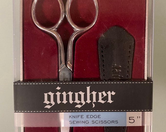 Gingher Scissors 5" Knife Trimmers Made in Italy With Leather Shears H ...
