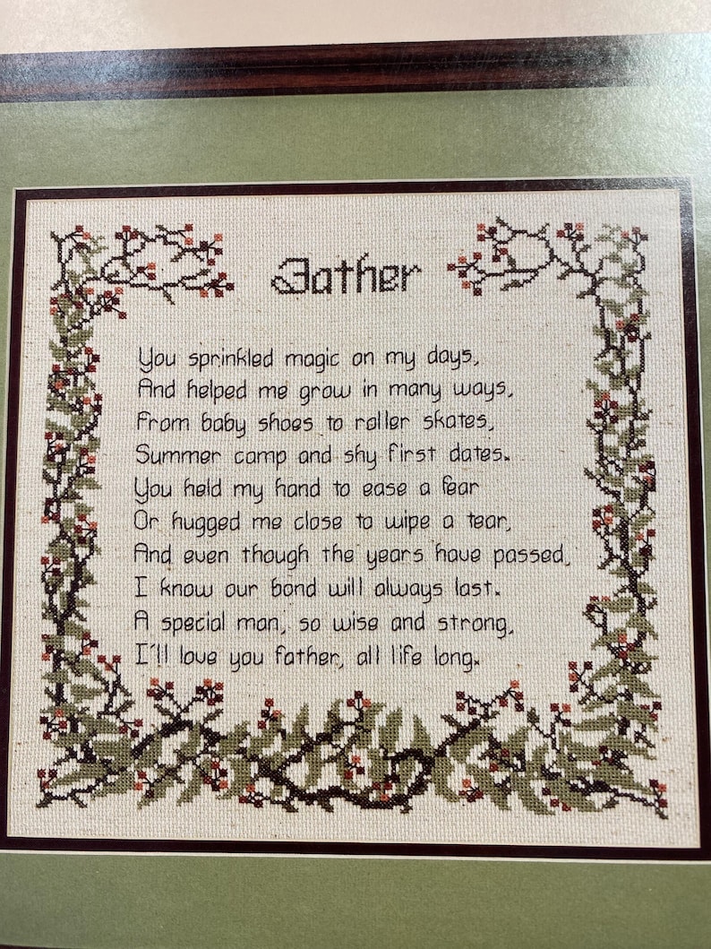 Cross My Heart Father's Poem CSL-6 Cross Stitch Pattern - Retired- Out ...