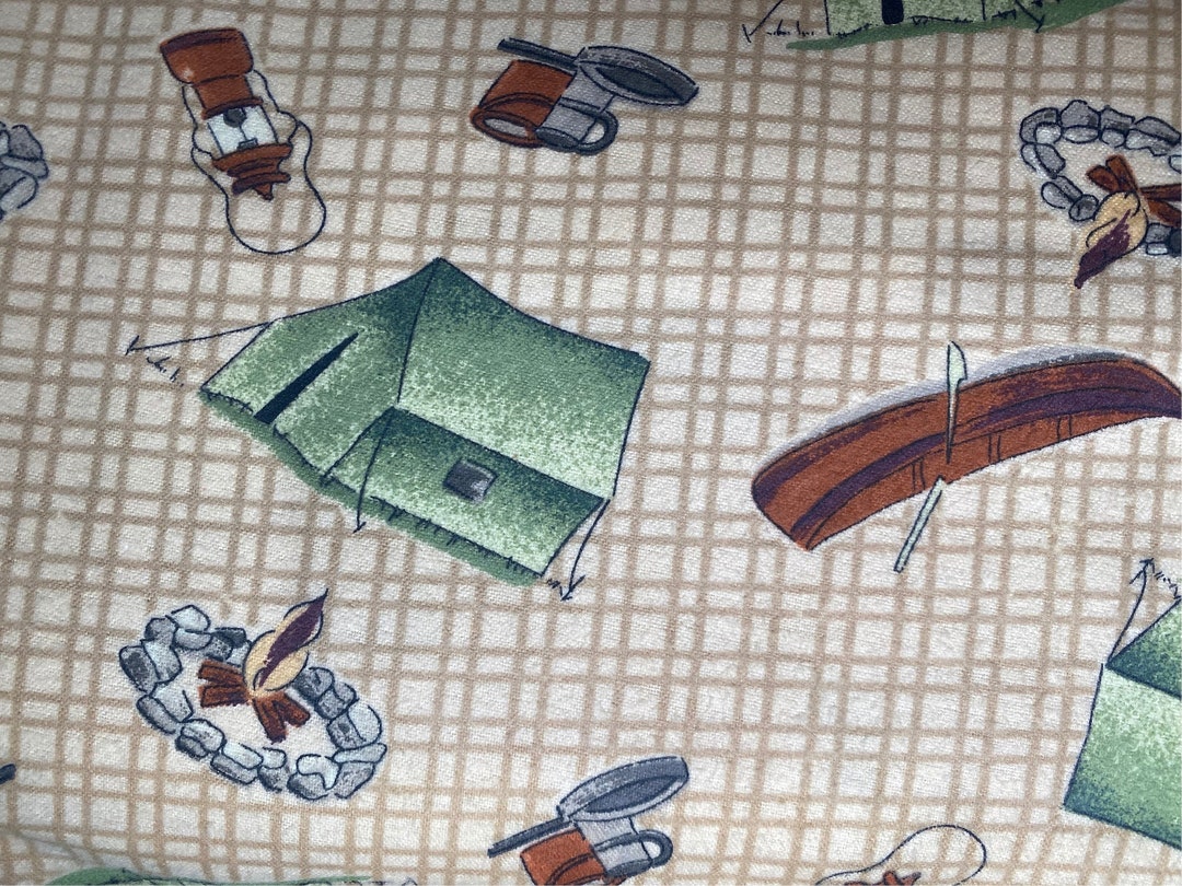Campfire Flannel Fabric Yard Cubby Bear Prints by Baum Textiles Bob ...