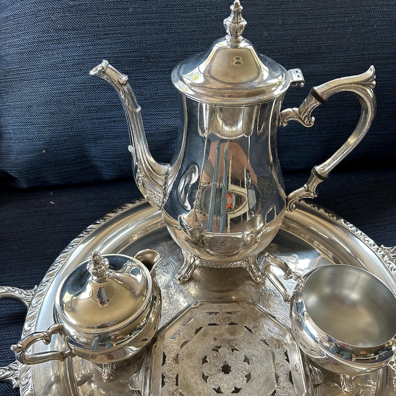 Sterling Tea Set and Tray - Etsy