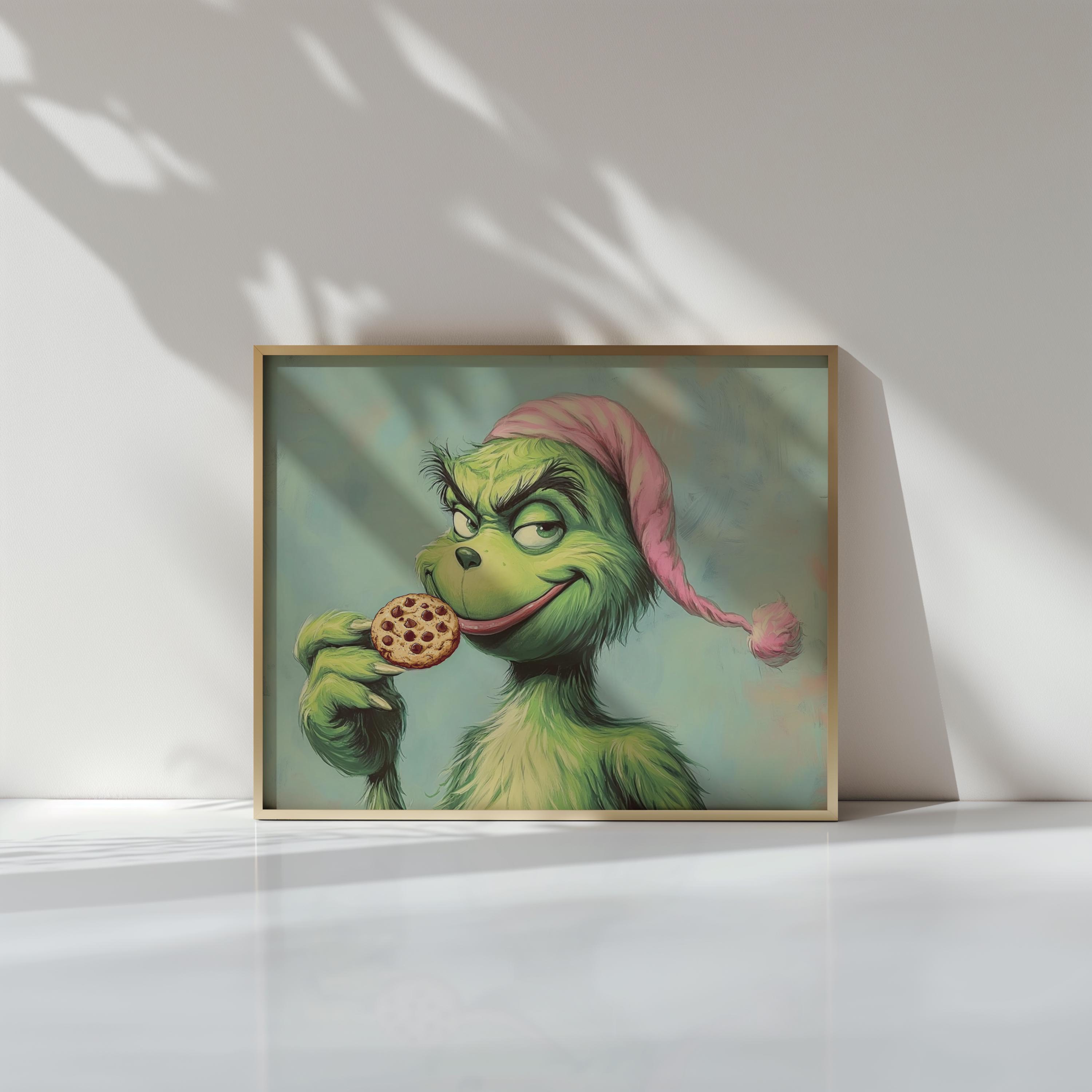 Grinch Wall Art Funny Grinch Christmas Painting Kitchen Art Christmas ...