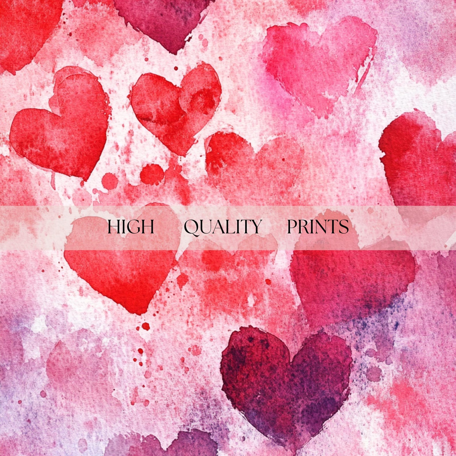 Red Love Heart Wall Art Pink Valentines Print Coquette Abstract ...