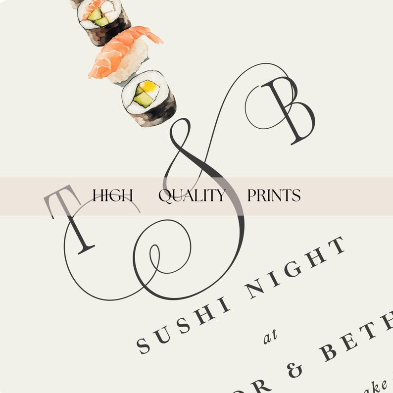 Sushi Night Invitation: Editable Dinner Party Invite (canva Template ...