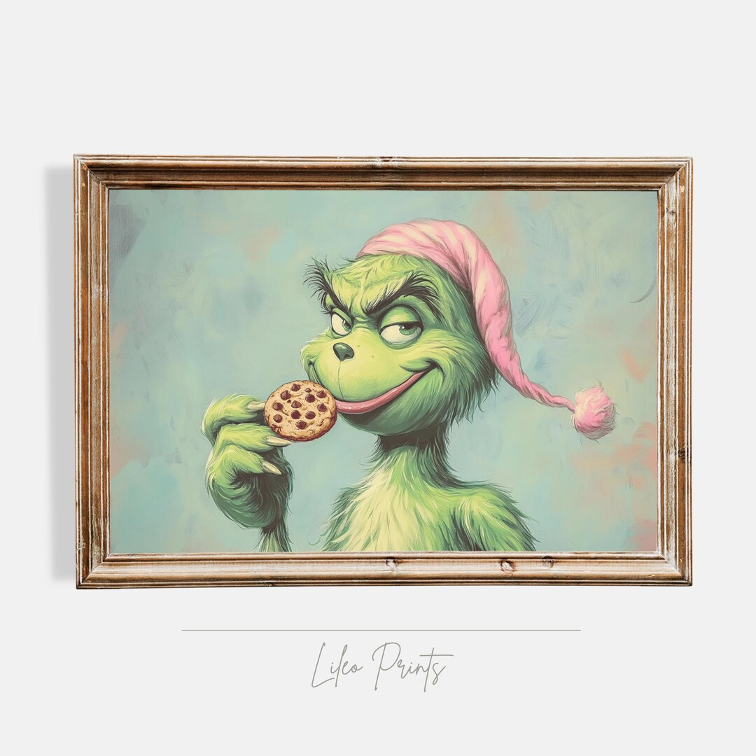 Grinch Wall Art Funny Grinch Christmas Painting Kitchen Art Christmas ...