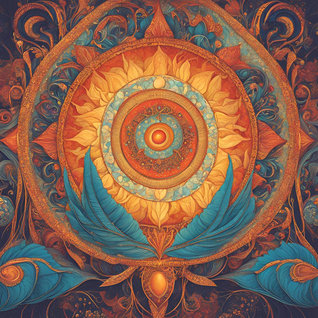 Radiant Mandala Art - Sun & Feather Digital Design Printable.limited ...