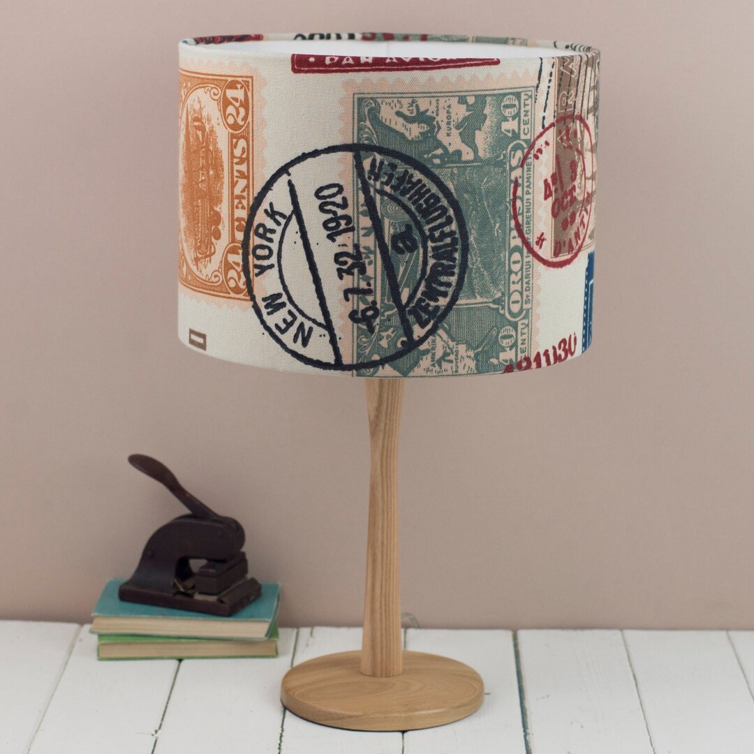 Airmail Lampshade, Vintage Travel Ephemera Ceiling Shade, Neutral ...