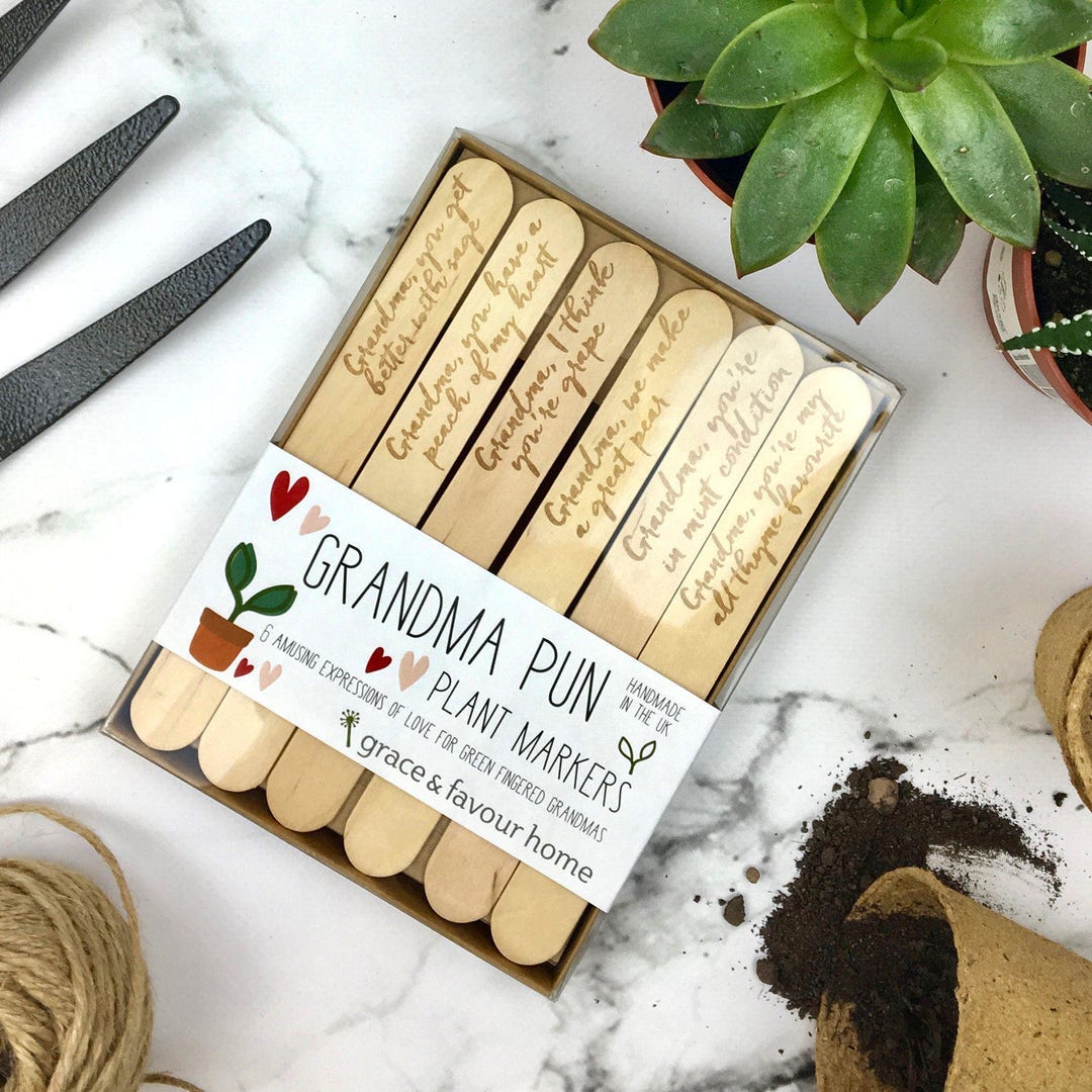 Grandma Plant Markers, Mothers Day Gift, Gardening Puns, Gift for ...