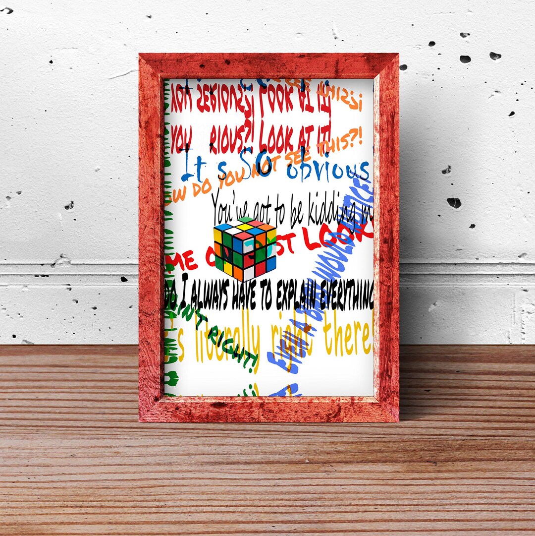 Rubik's Cube Word Art Poster – Funny Pop Art for Kids Room, Modern Art ...