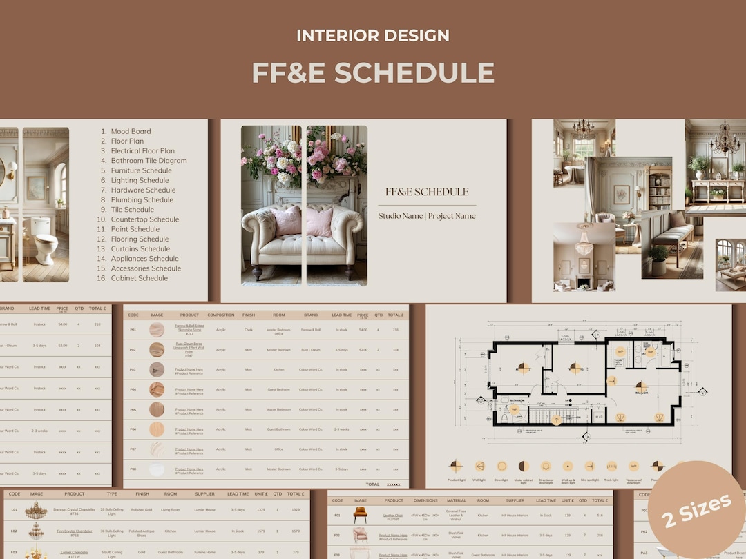 Interior Design FF&E Schedule Template Furniture, Finishes and Fixtures ...