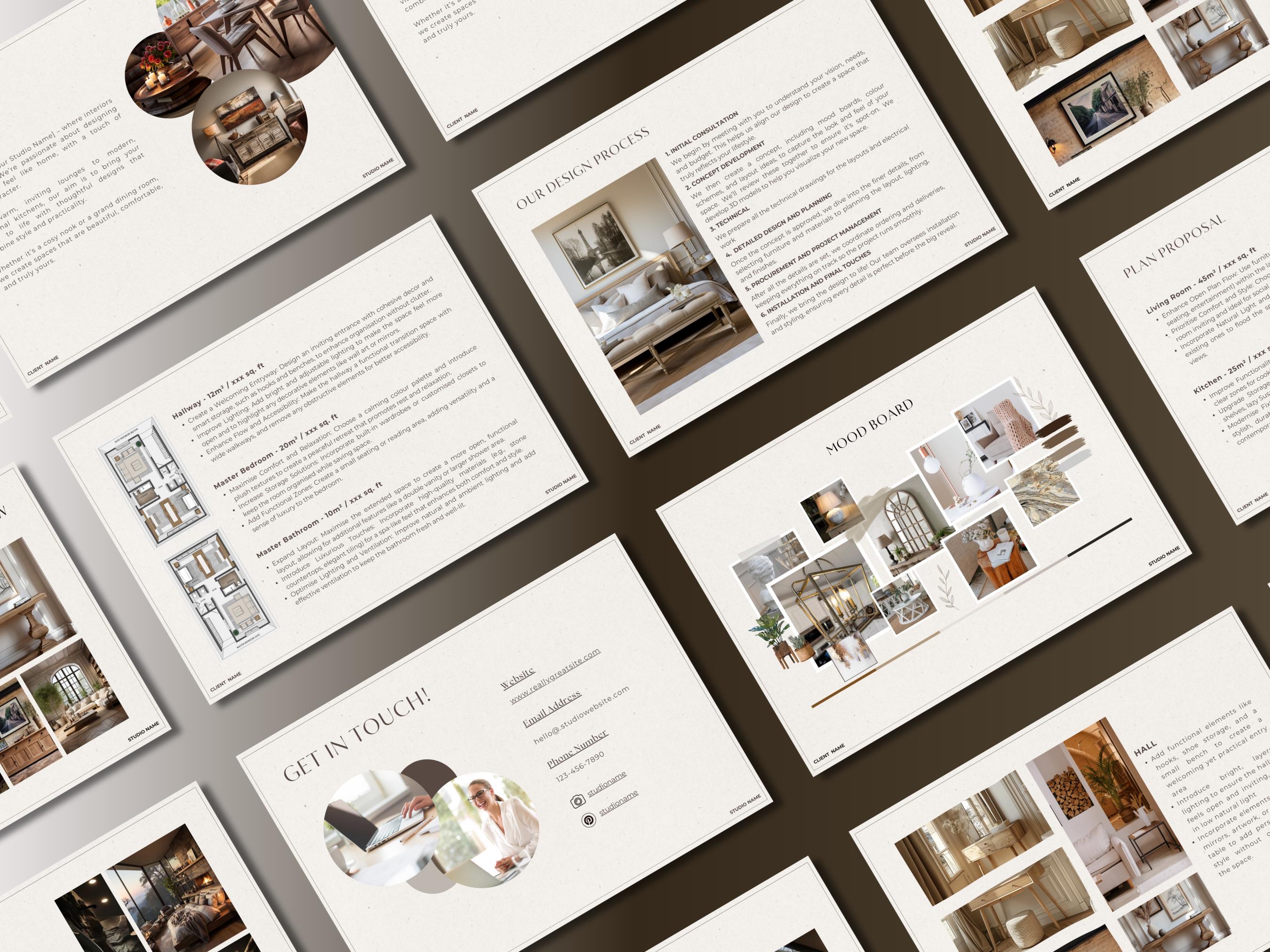 Interior Design Project Proposal Template Editable Canva Digital ...