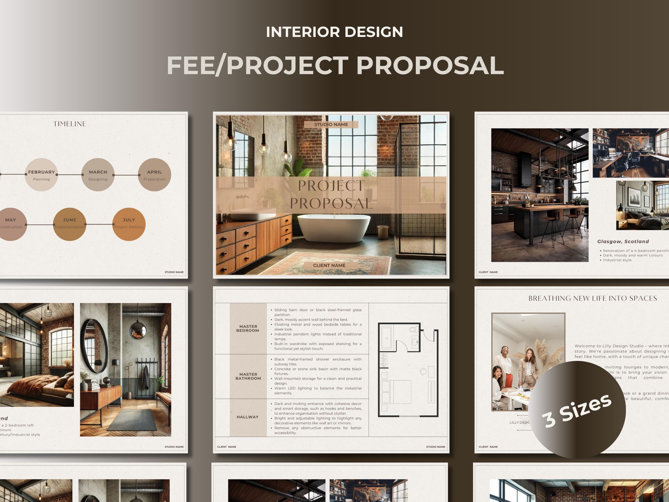 Interior Design Project Proposal Template: Editable Canva Design ...