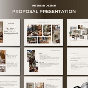 Interior Design Project Proposal Template Editable Canva Digital Template Interior Design Fee ...