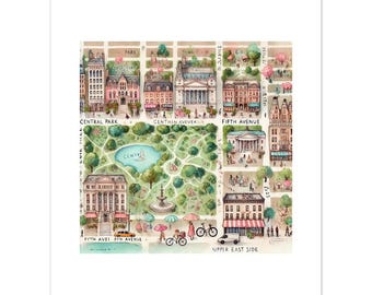 Digital Download Upper East Side Map Wall Art – Upper East Side and ...