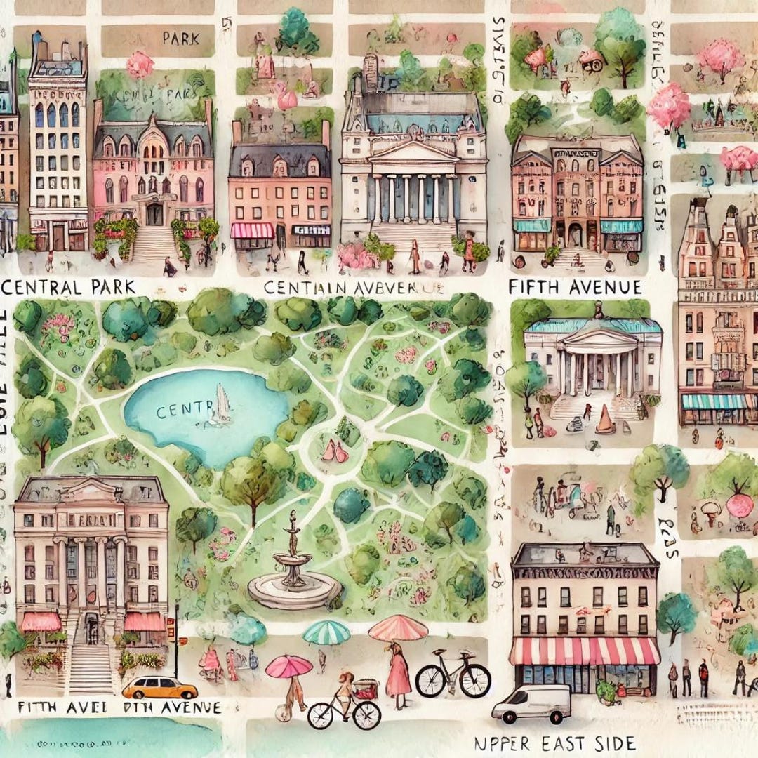 Digital Download Upper East Side Map Wall Art – Upper East Side and ...